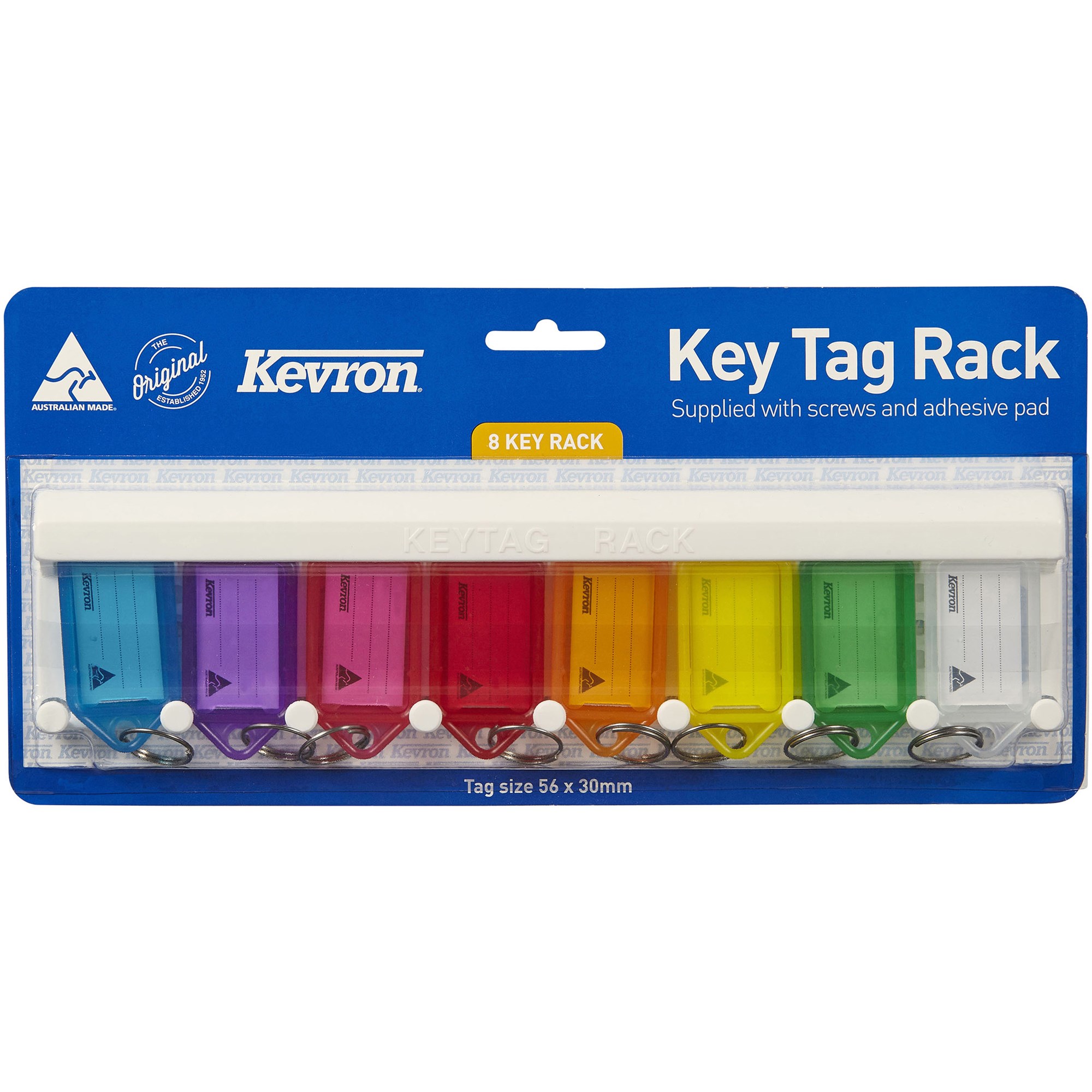 Key holders - Kevron ID5 Key Tag Rack With 8 Tags Assorted Colours ...