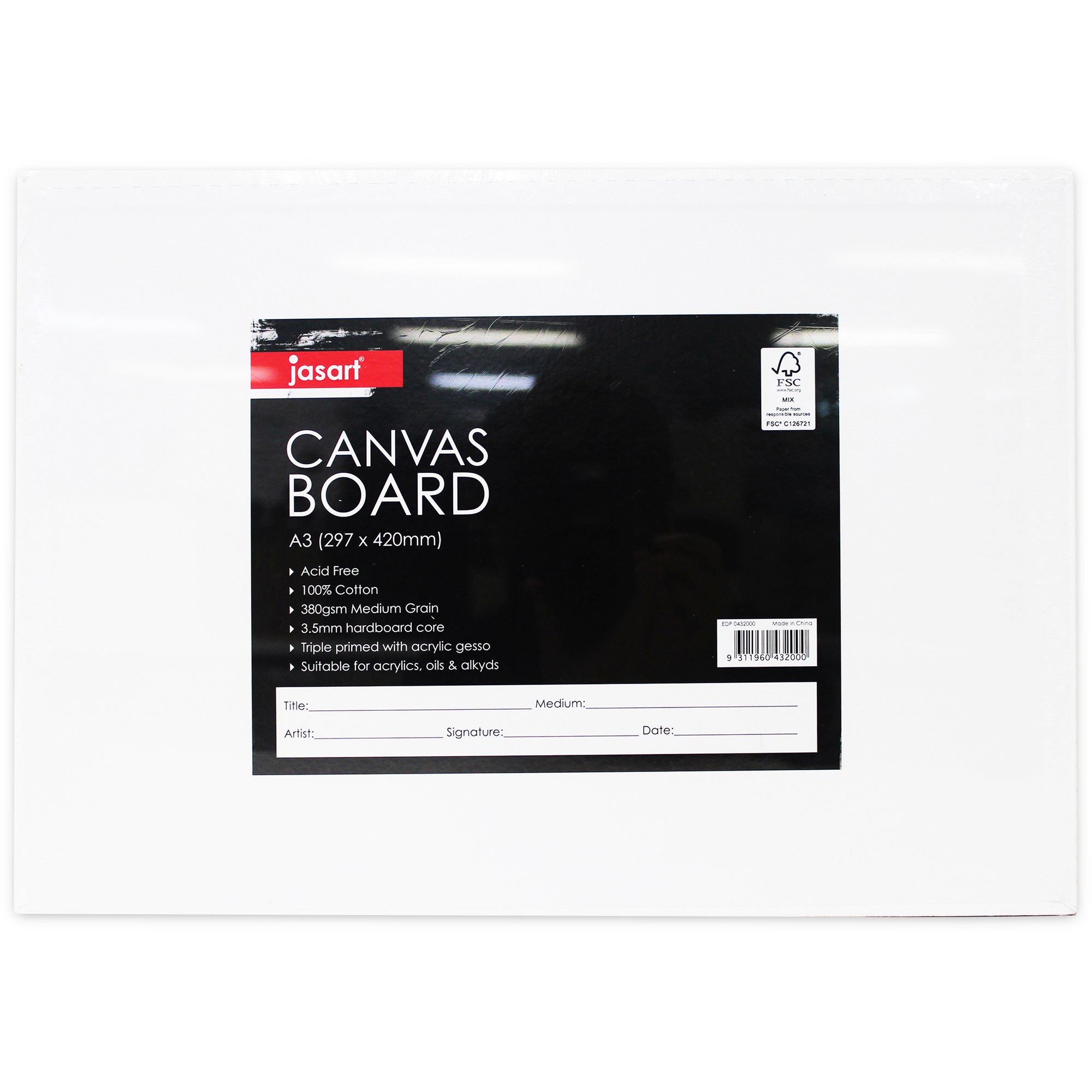 Art & Craft - Jasart Canvas Studio A3 Board - SPS Office Choice